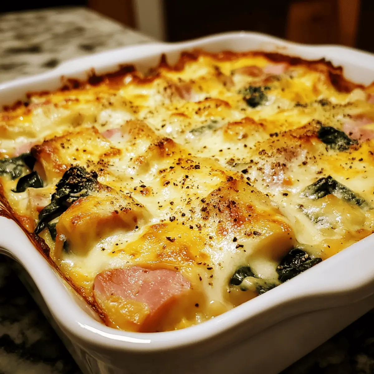 Easy Cheesy Ham and Spinach Bake: Ultimate Comforting Casserole